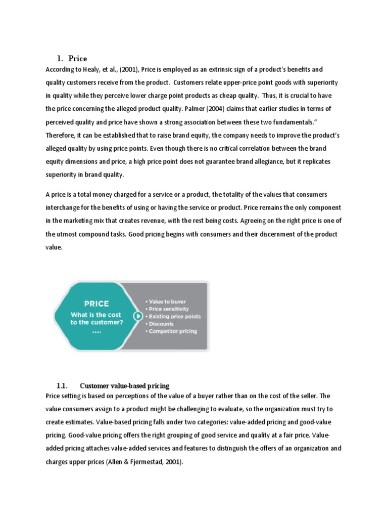Pricing Element of Marketing Mix | PDF | Pricing | Brand