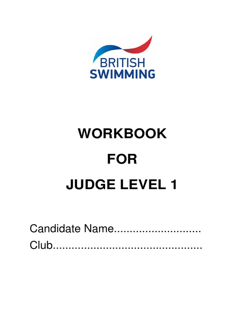 Judge Level 1 Training Workbook | PDF | Swimming (Sport) | Swimming