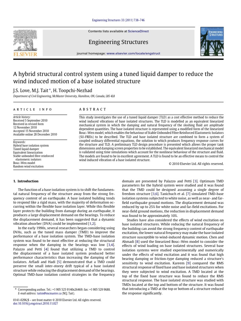 A Hybrid Structural Control System Using | PDF | Damping | Nonlinear System