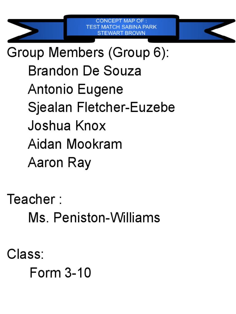 Concept Map of Poem Test Match Sabina Park by Stewart Brown _ Group 6 ...