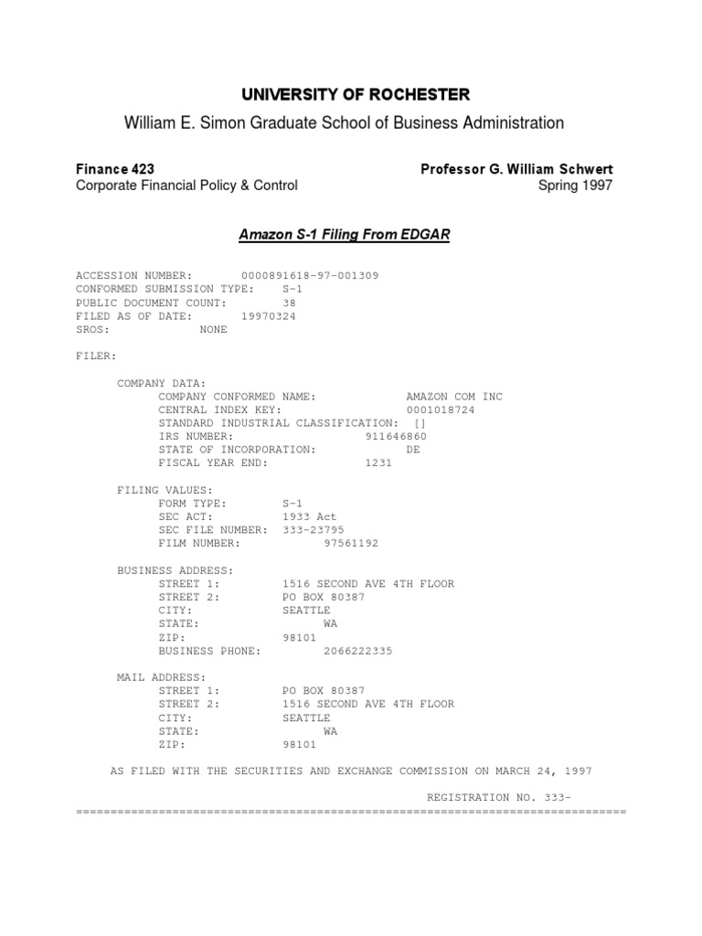 Amazon Ipo s1 | PDF | Computer Security | Security