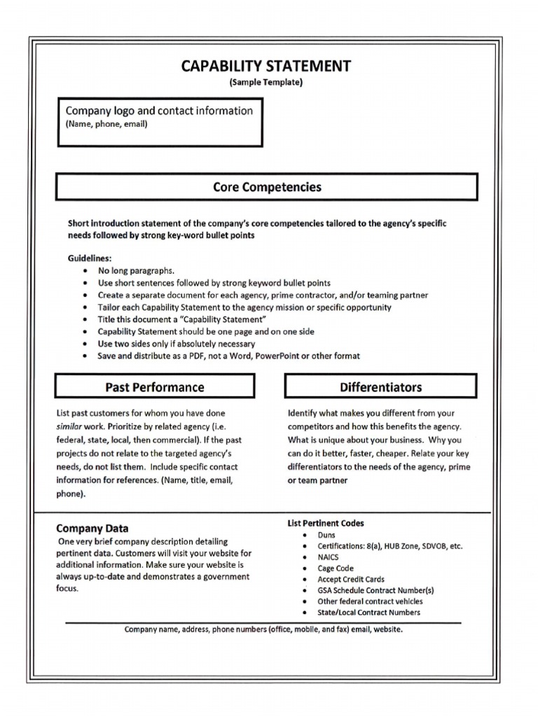 Capabilities Statement Packet | PDF