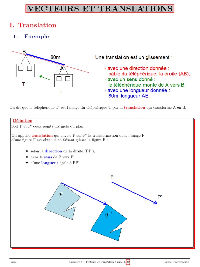 Vecteurs et Translations en Mathématiques | PDF | Géométrie euclidienne ...