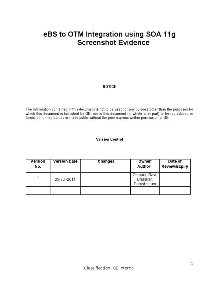 eBS OTM SOA Integration Screen Shots | PDF
