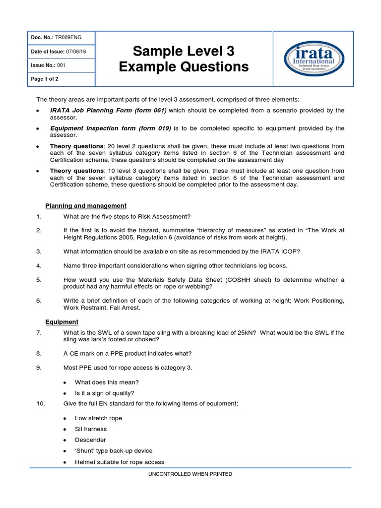 Level 3 Combined Questions | PDF