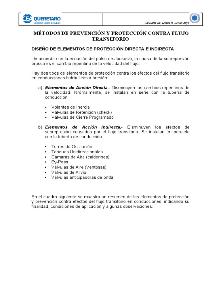 Sesión 6. Prevencion y Proteccion Contra Flujo Transitorio | PDF ...