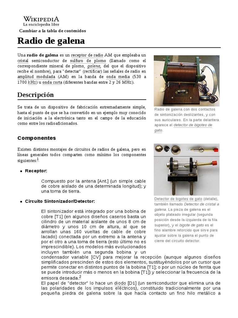 Radio De Galena Pdf Radio Inductor
