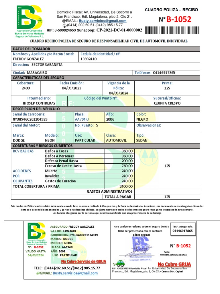 CP-2021-DC-01-0000002: Datos Del Tomador | PDF | Seguro
