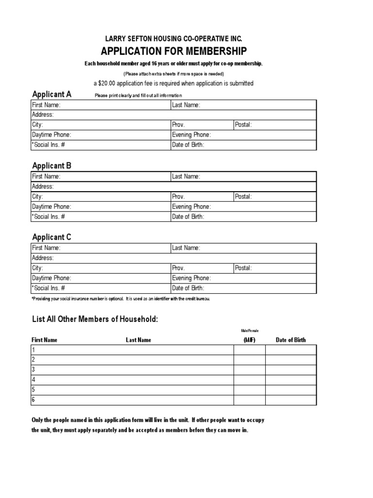 Application For Membership | PDF | Background Check | Economies