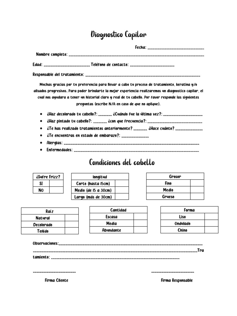 Diagnostico Capilar | PDF | Pelo | Medicina CLINICA