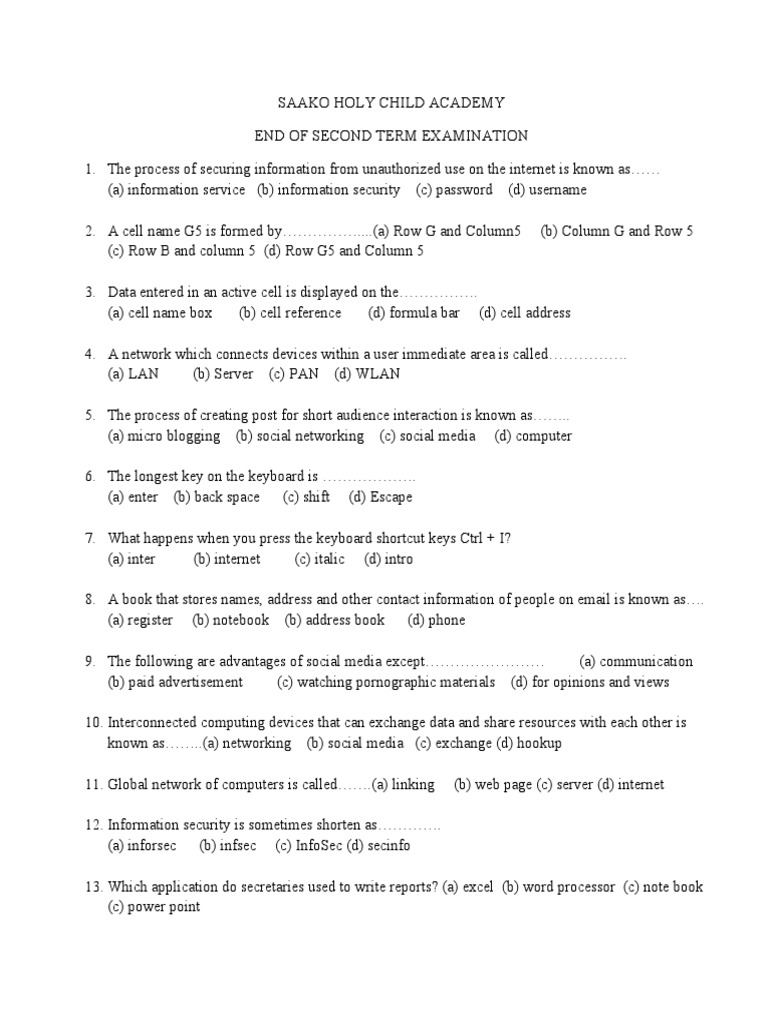 B7 Ict | PDF | Computer Network | Computer Keyboard