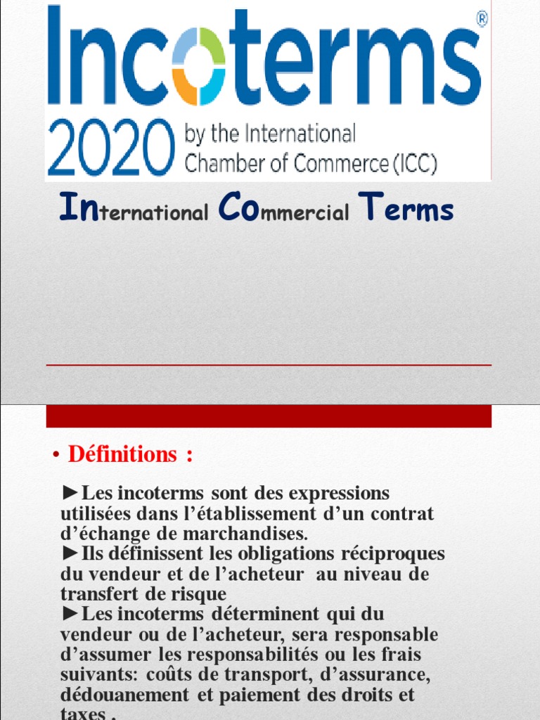 Comprendre les Incoterms 2020 | PDF | Comptabilité analytique ...