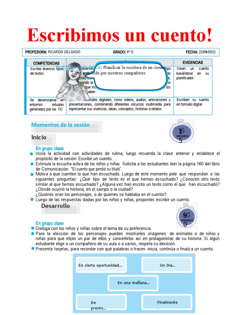 5º-COM-Escribimos Un Cuento | PDF | Cuentos | Ciencia cognitiva