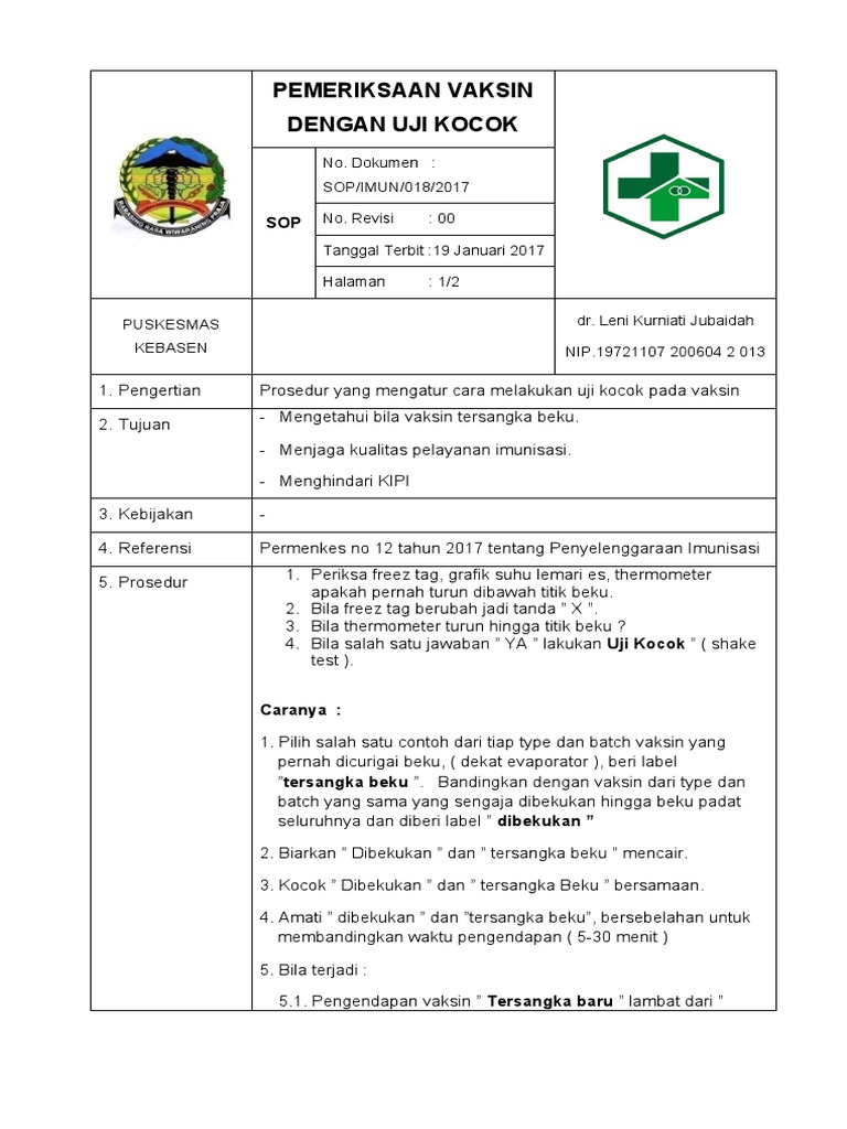 PEMERIKSAN VAKSIN DENGAN UJI KOCOK | PDF