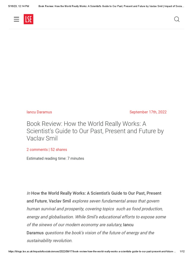 Book Review: Vaclav Smil's Insights | PDF | Renewable Energy | Economic ...