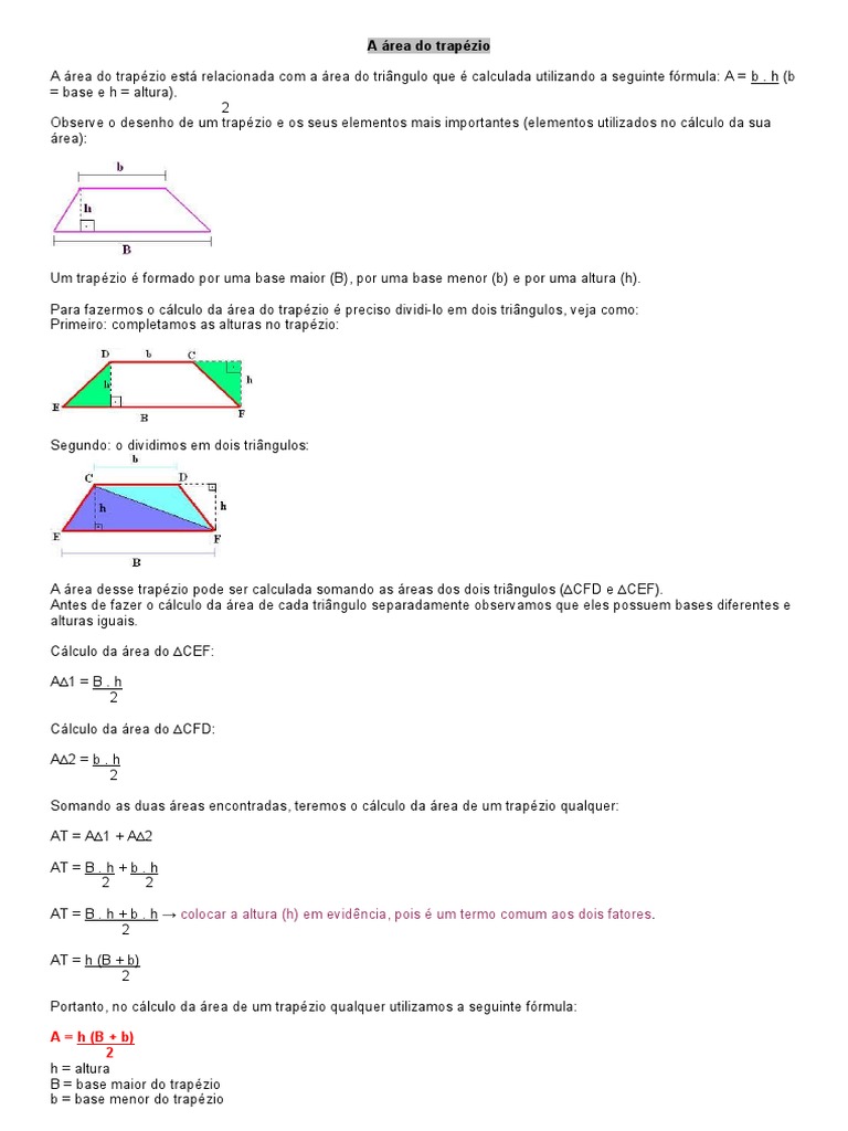 A área do trapézio | PDF