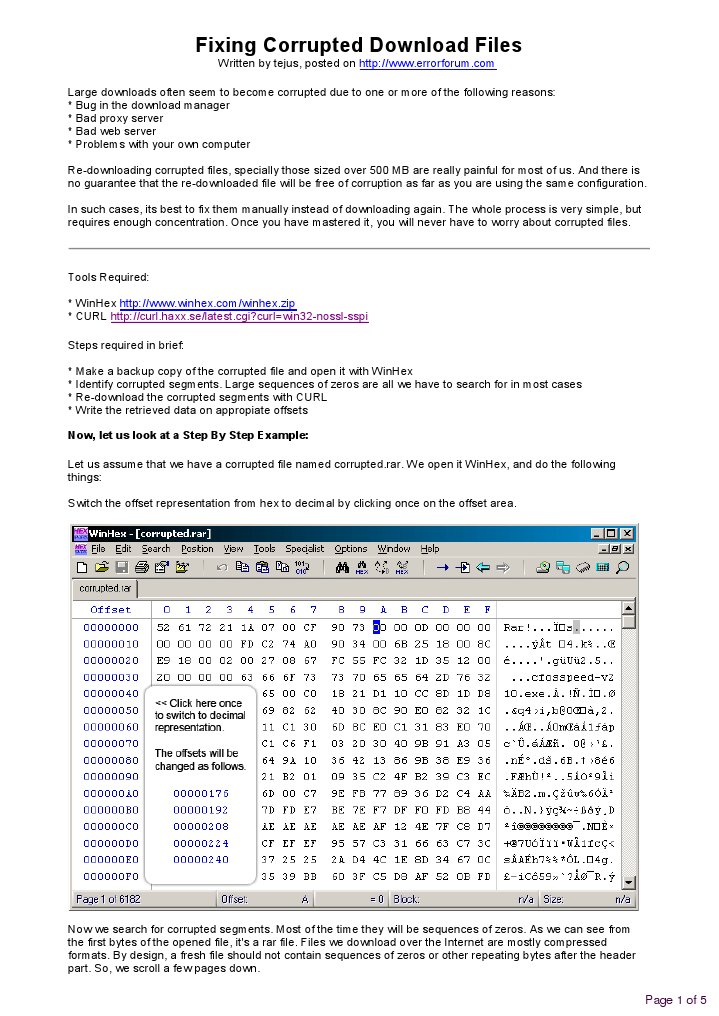 Fixing Corrupted Download Files | PDF | Download | Computer File