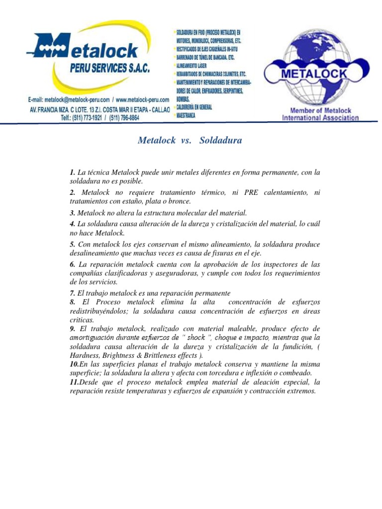 Proceso Metalock | PDF