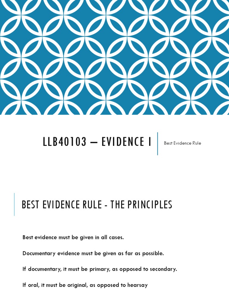 Best Evidence Rule | PDF