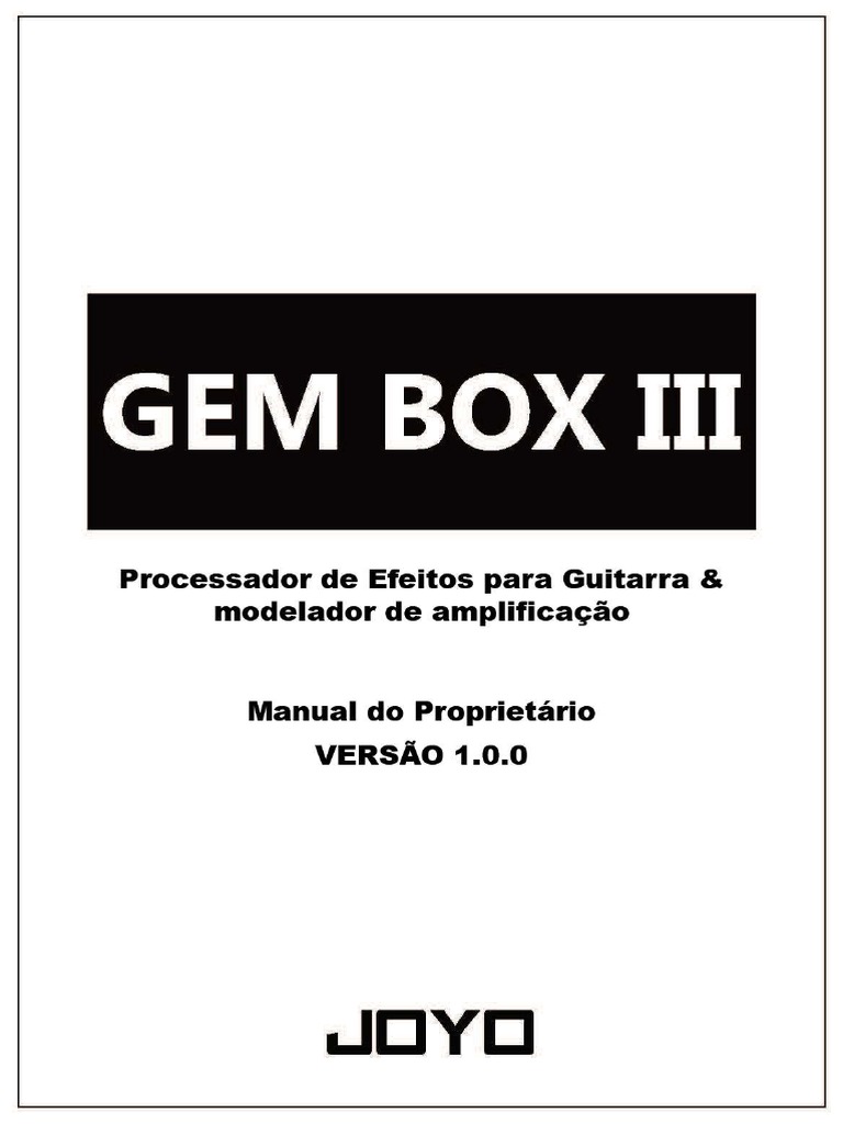 GEM BOX Manual Do Usuario | PDF
