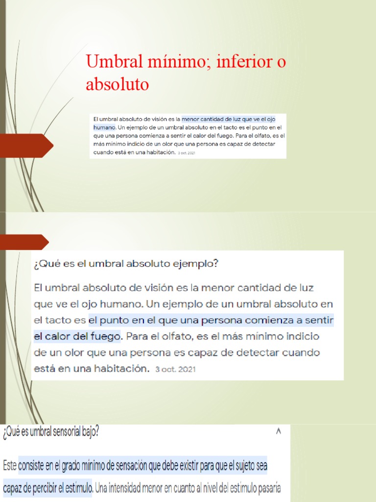 Umbral Mínimo: Definición y Tipos | PDF