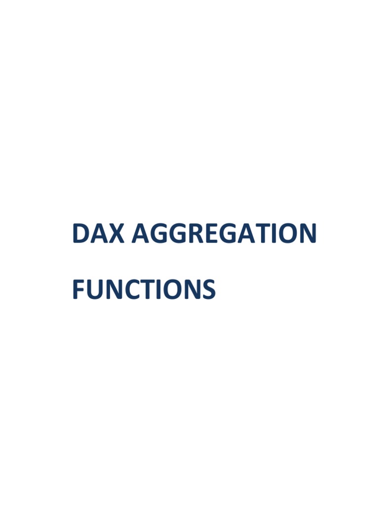 DAX AGGREGATION Part 3 | PDF DAX AGGREGATION Part 3 | PDF