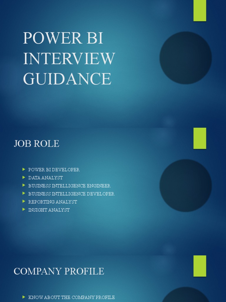 Power Bi Interview Guidance | PDF