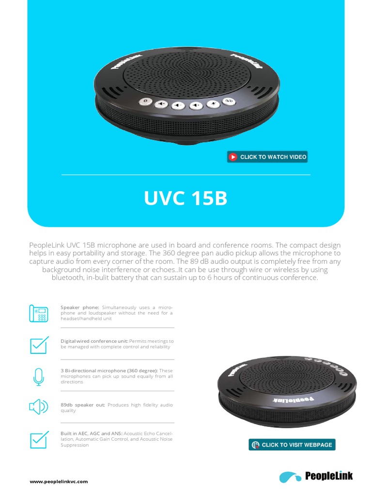 Peoplelink Universal Voice Collaboration Uvc 15b | PDF