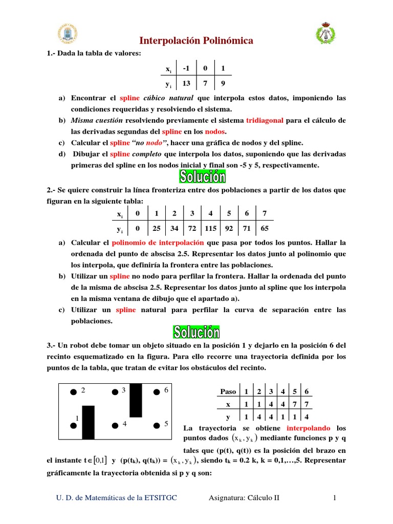 Interpolacion | PDF | Spline (Matemáticas) | Lógica matemática