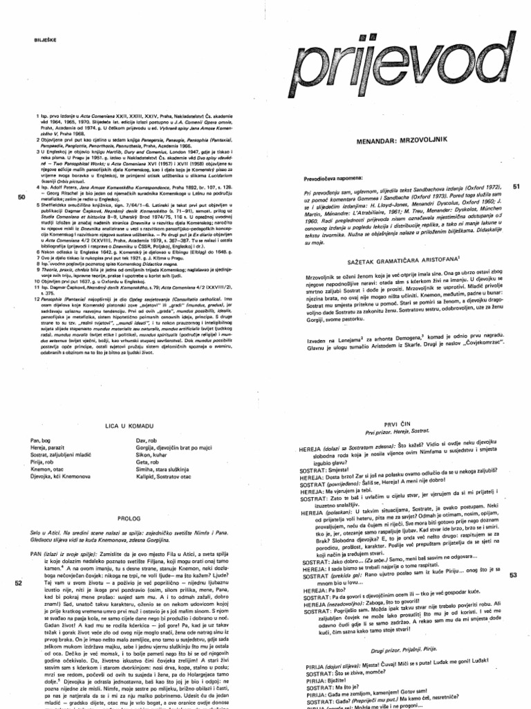 Menandar - Mrzovoljnik | PDF