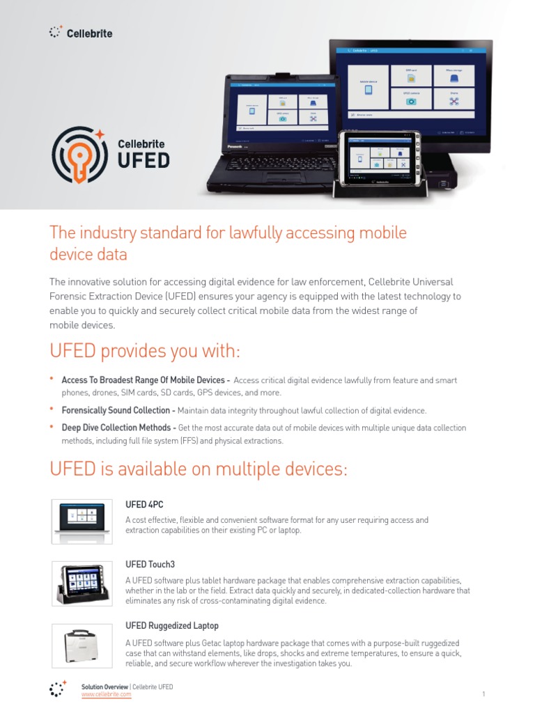Solution_Overview_Cellebrite_UFED_LTR | PDF | Laptop | Usb