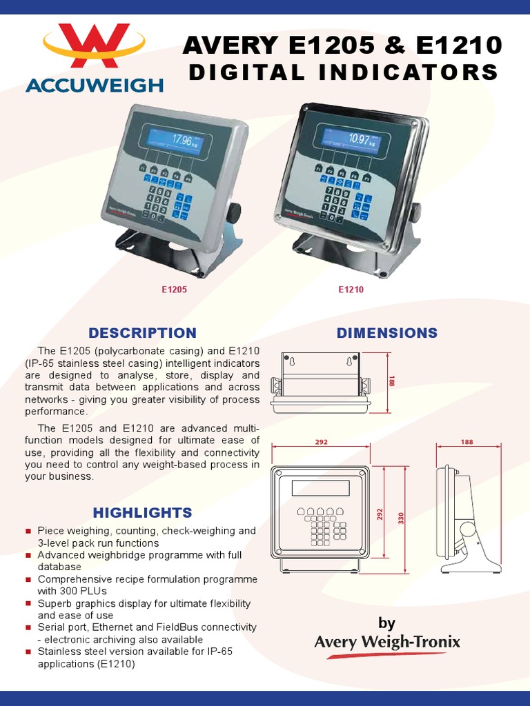 E1205 & E1210 Digital Indicators Guide | PDF | Personal Computers ...