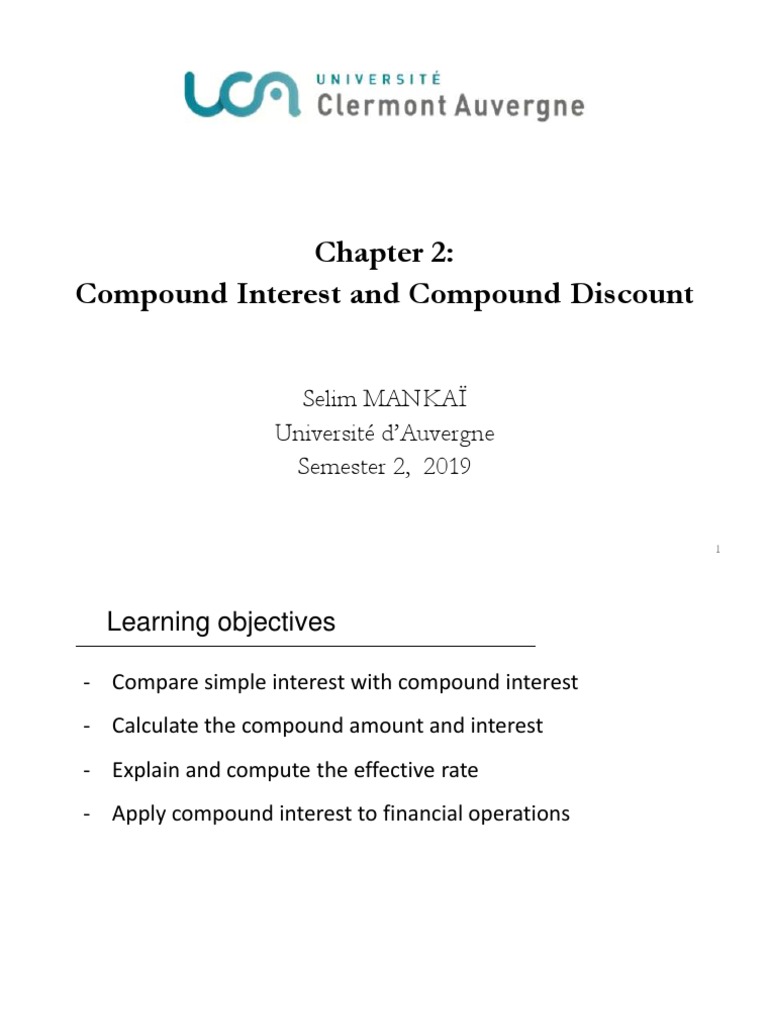 Compound Interest and Compound Discount | PDF | Interest | Compound ...
