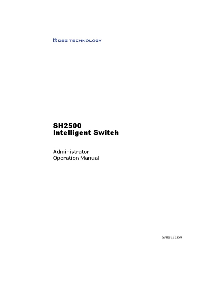 SH2500 Intelligent Switch: Administrator Operation Manual | PDF ...