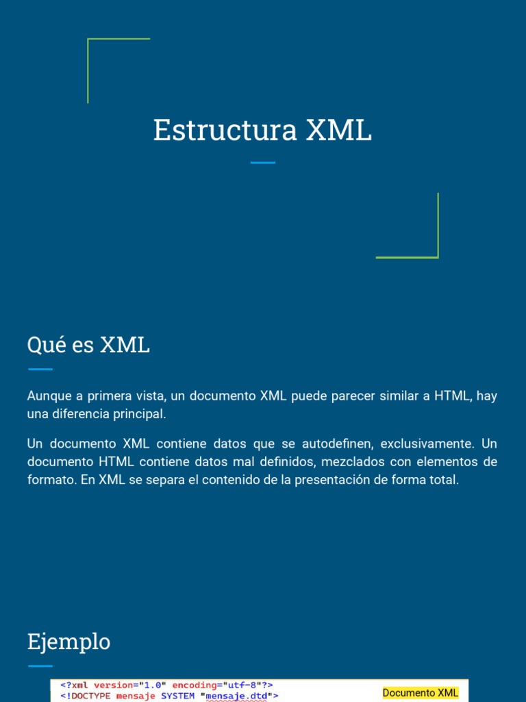 Estructura XML | PDF | Xml | Formatos de archivo de computadora