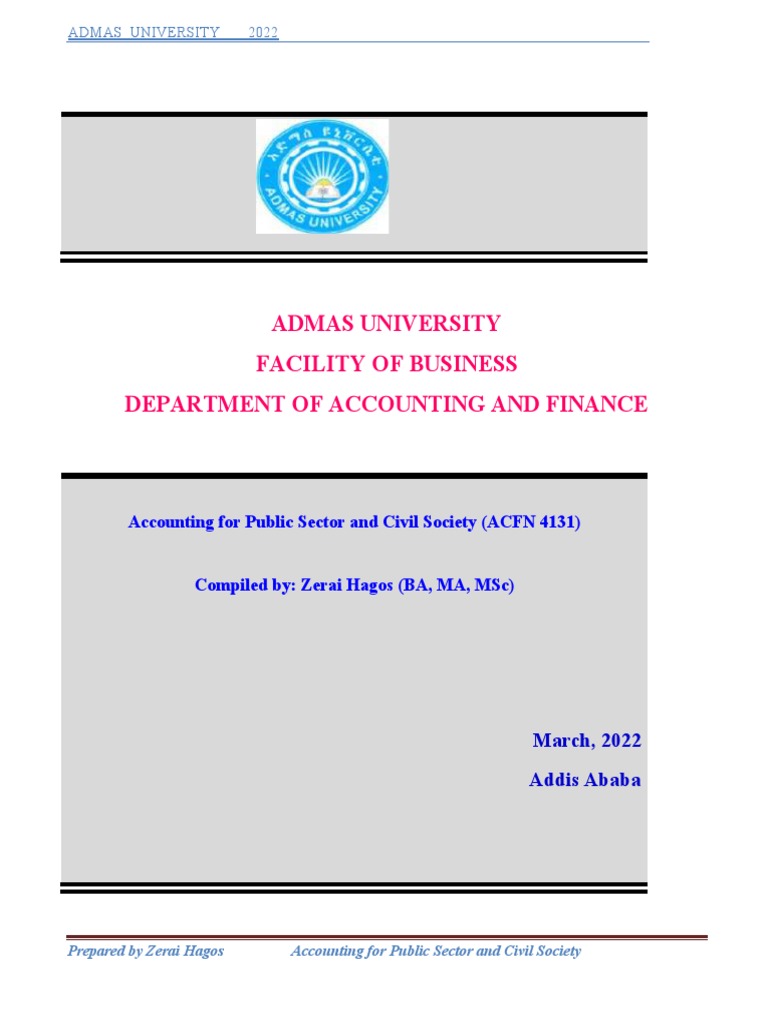 Accounting For Public Sector and Civil Society | PDF