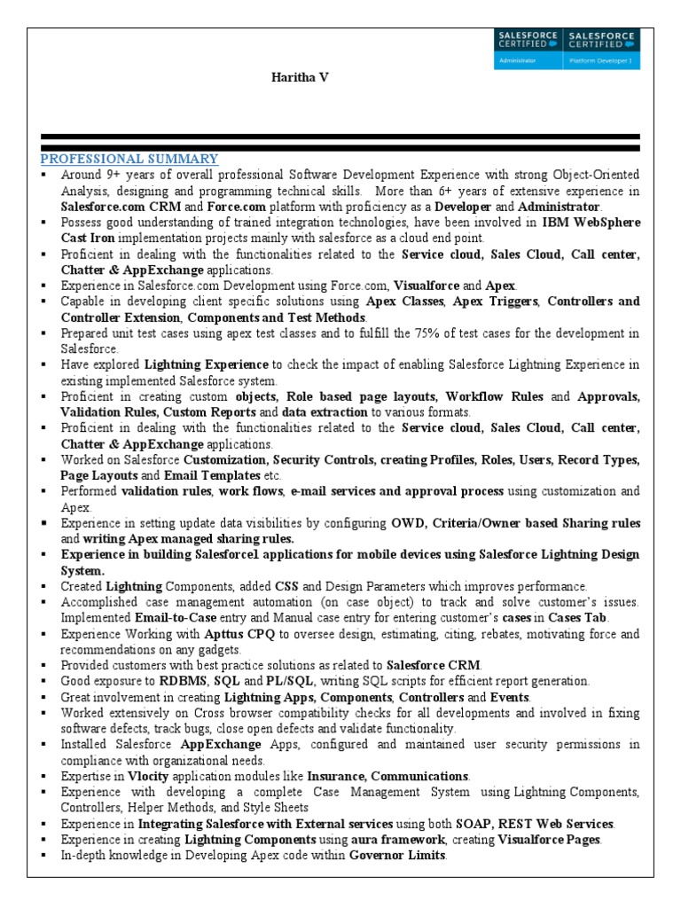 Haritha_Salesforce Vlocity_Developer | PDF | Cloud Computing | Web Service