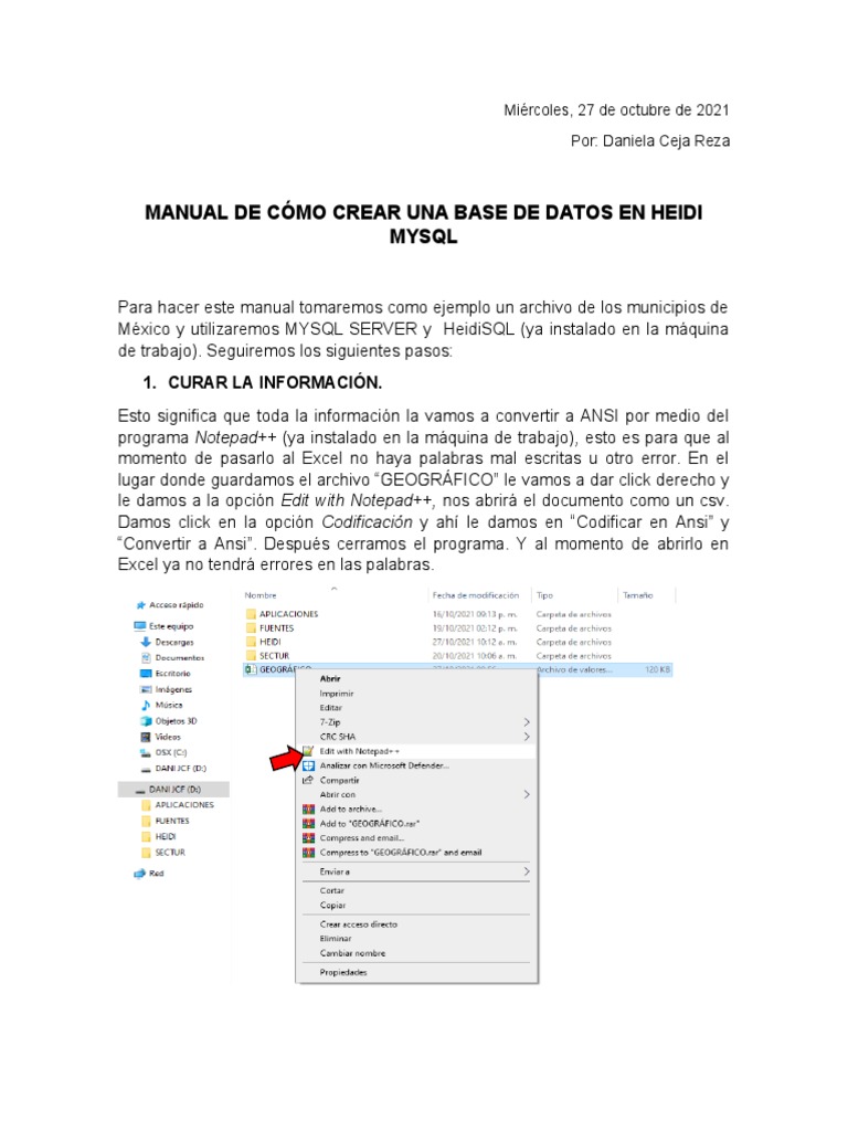 Manual de Heidi | PDF | Tipo de datos | Valores Separados por Comas