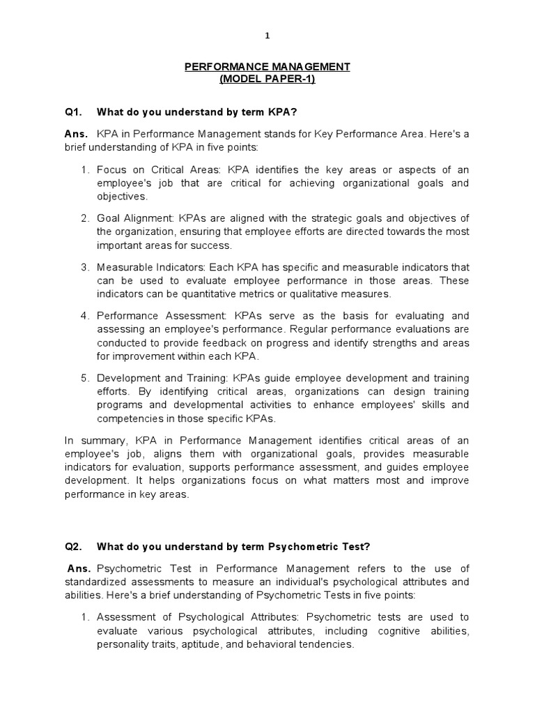 PM Model Paper-1 | PDF