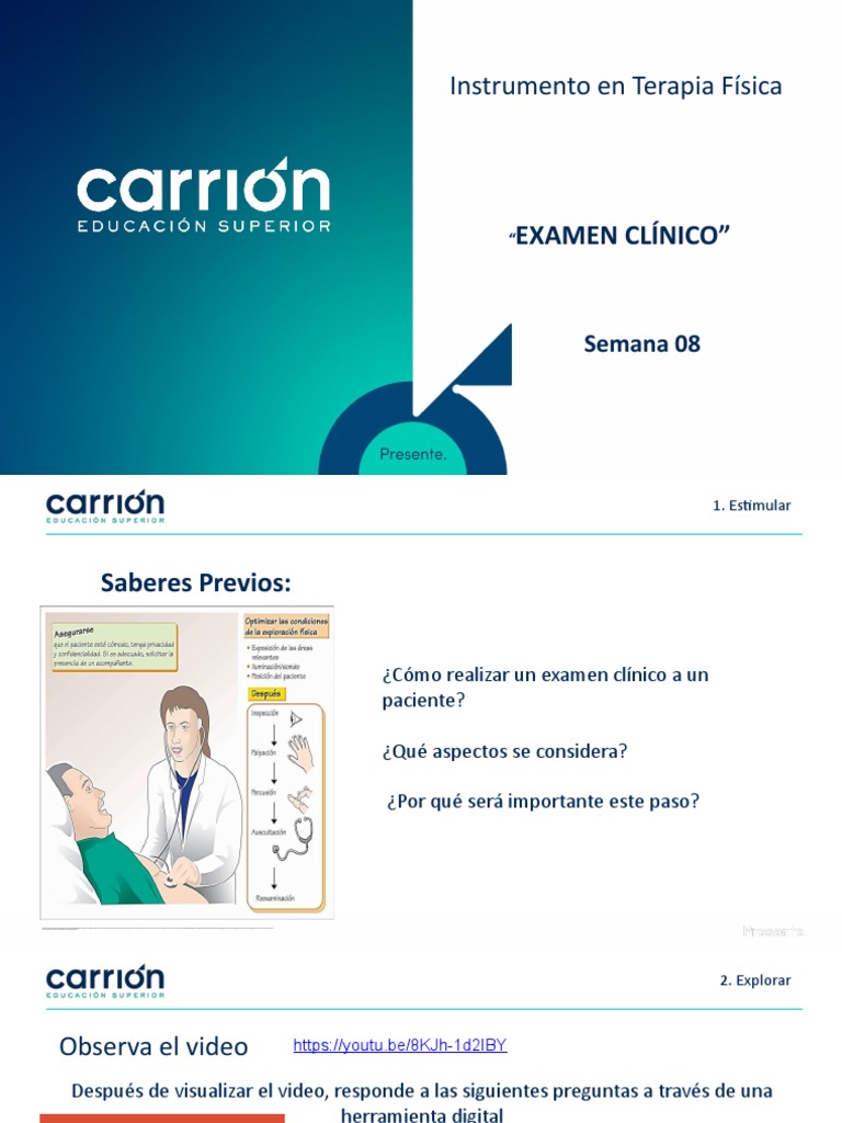 Semana 08 - Examen Clinico | PDF | Examen físico | Clínica