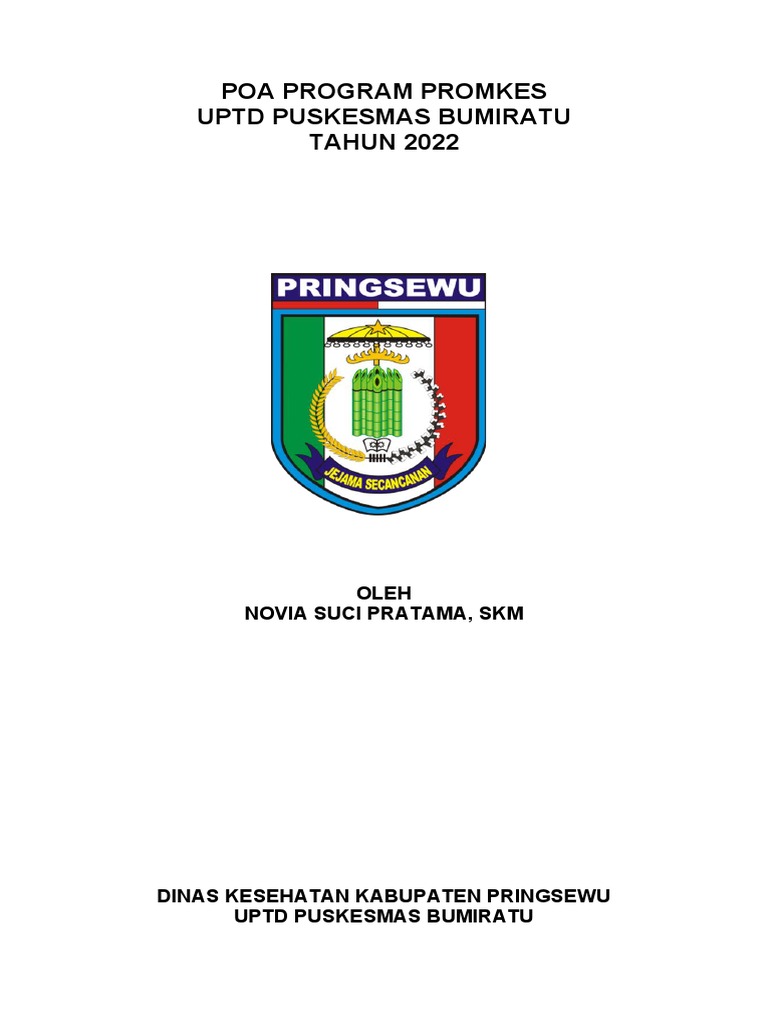 POA Promkes UPTD Puskesmas Bumiratu 2022 | PDF | Pengembangan Diri ...