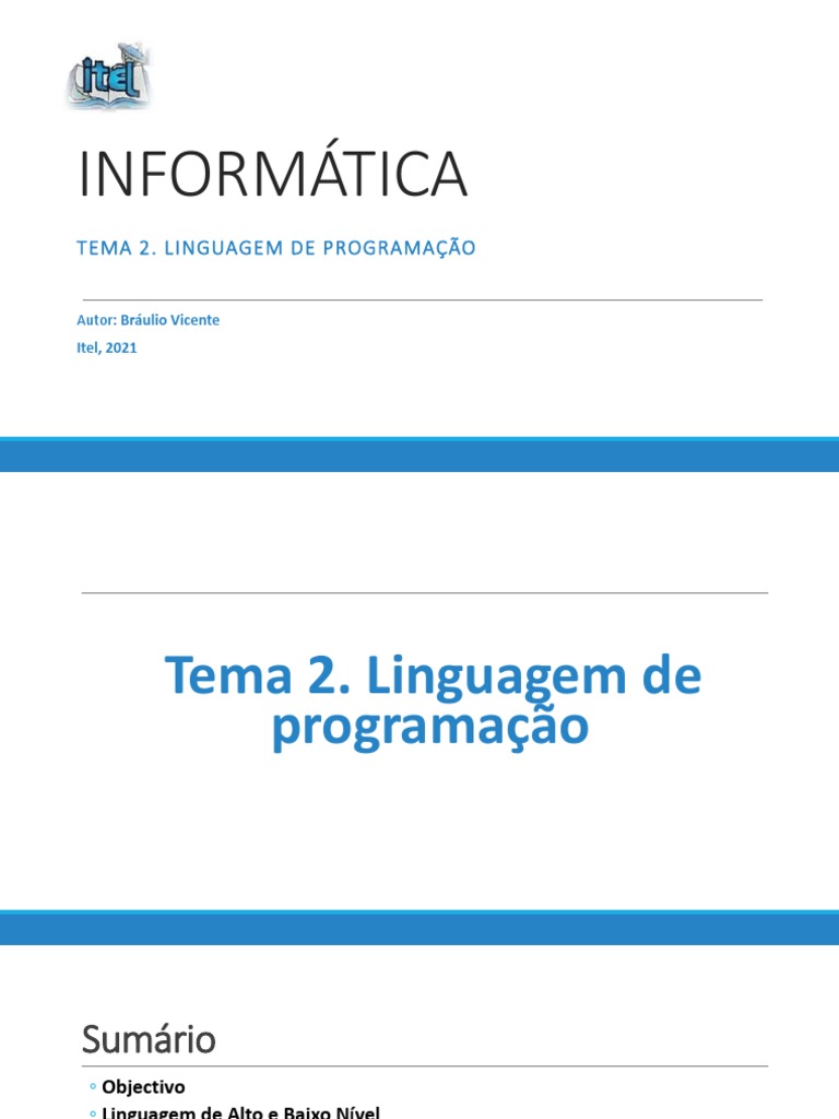 Tema 2. Linguagem de Programação | Download grátis PDF | Linguagem de ...