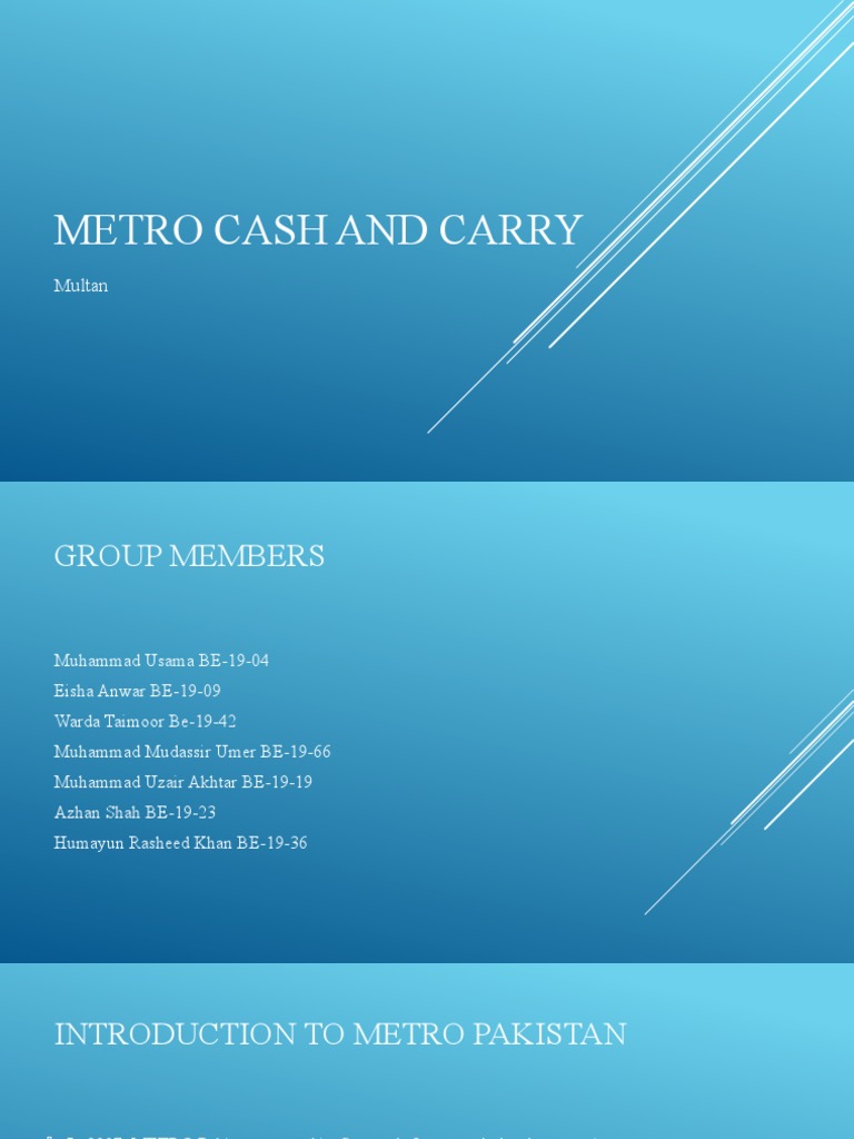 Metro Cash & Carry Multan Overview | PDF | Logistics | Inventory