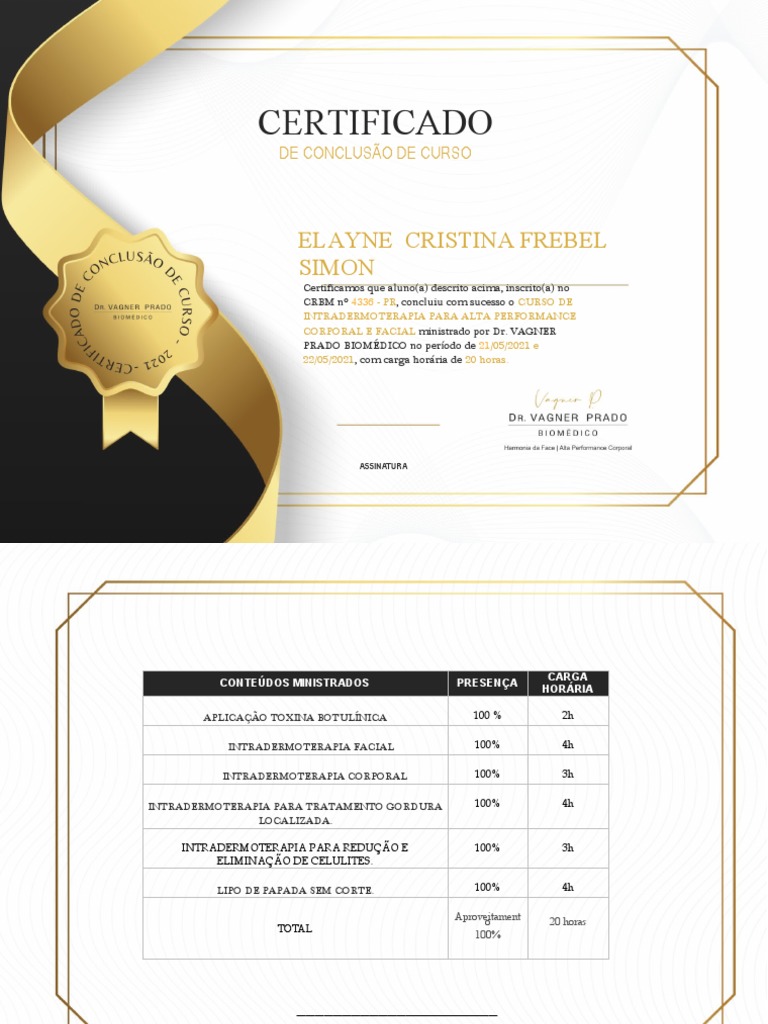 Certificado Elayne Simon | PDF