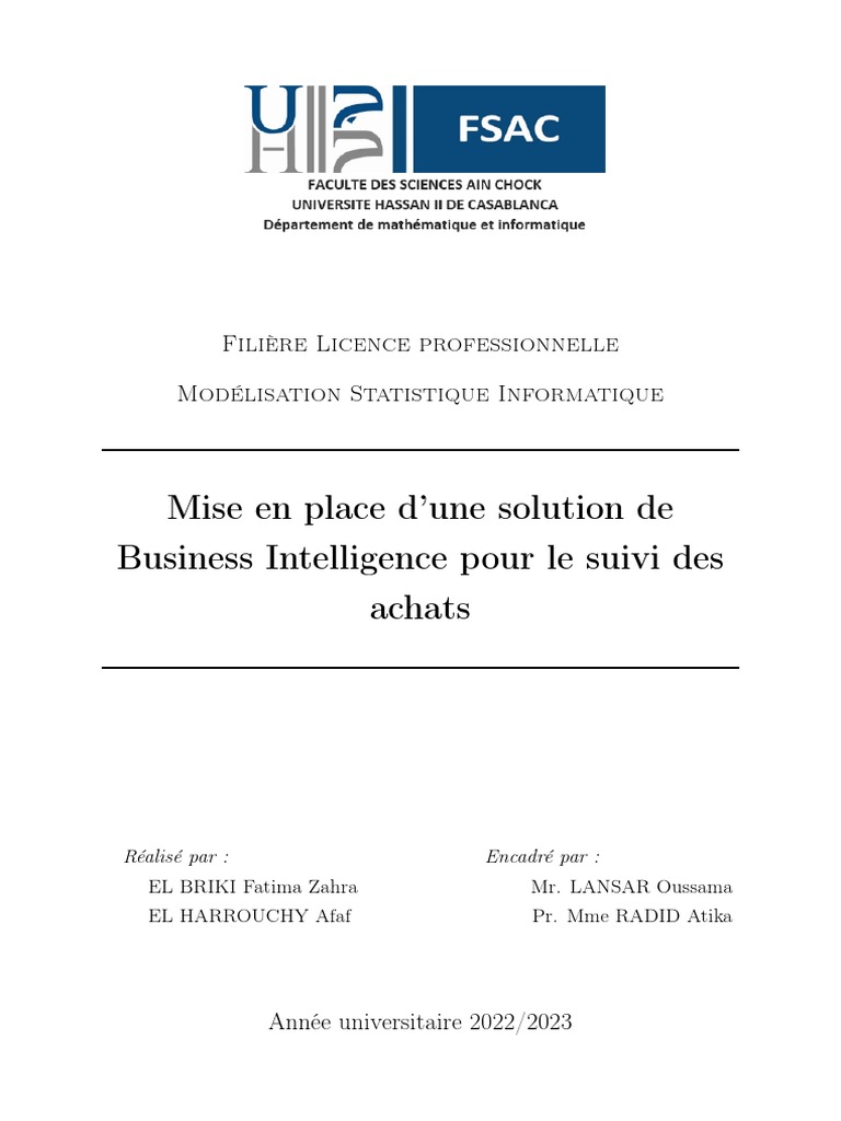 Rapport Projet Stage F | PDF