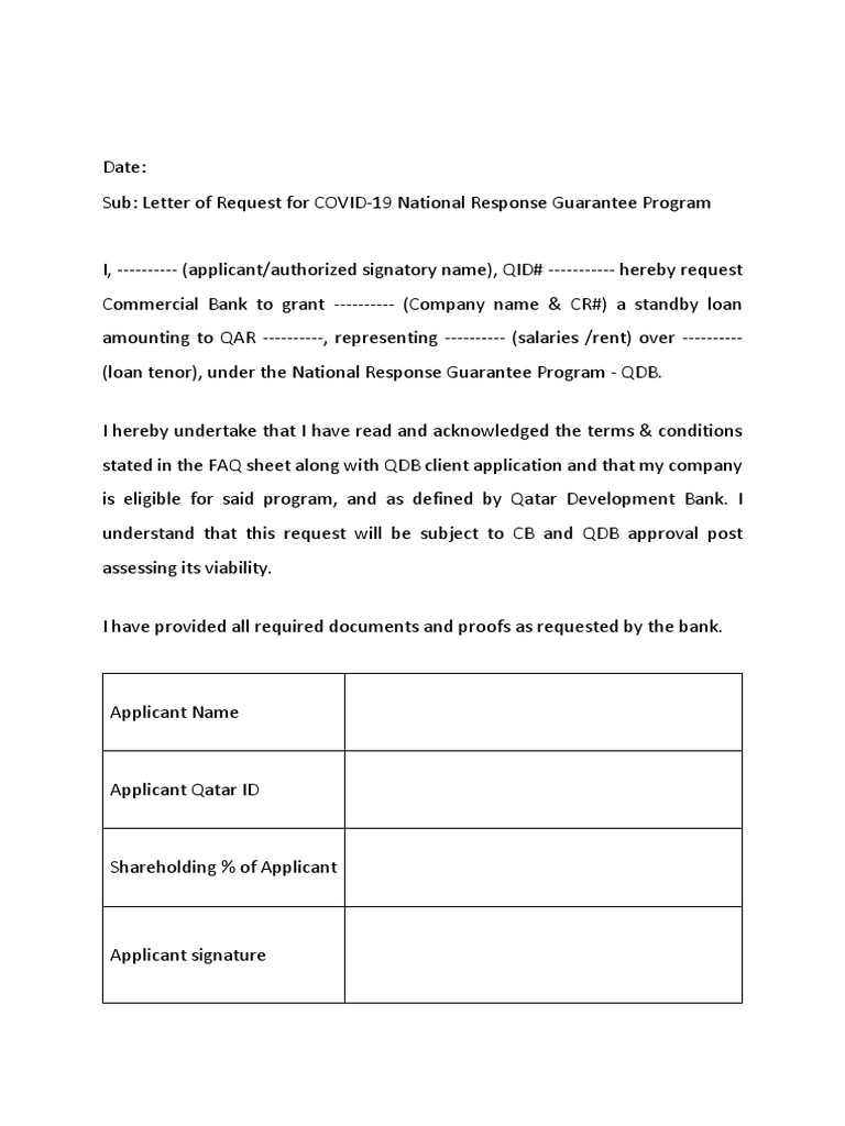 CB Request Letter Template | PDF