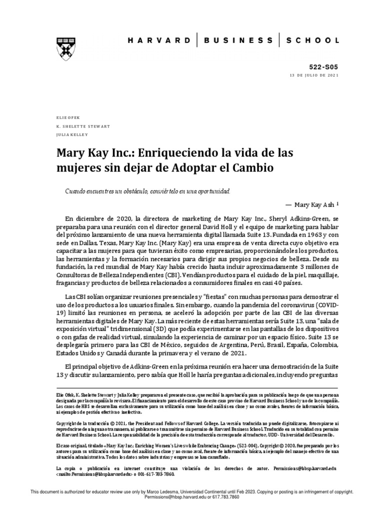 Caso Mary Kay | PDF | Marketing | Marca