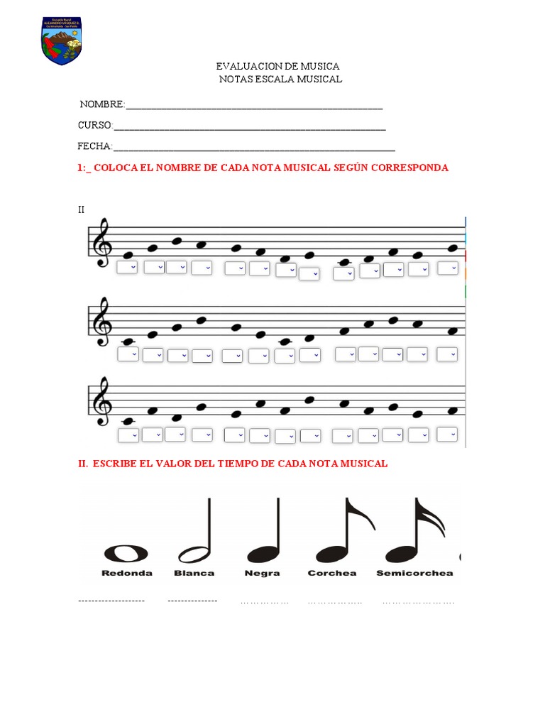 Evaluacion de Musica | PDF