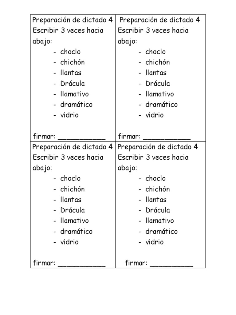 Preparación de Dictado 4 | PDF