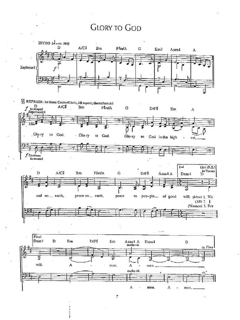 Glory-To-God-Dan-Shutte | PDF